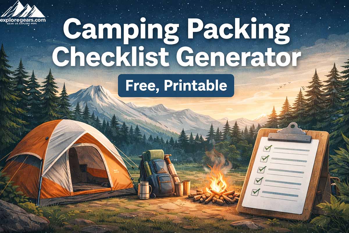 Camping Packing Checklist Generator (Free, Printable) | Explore Gears