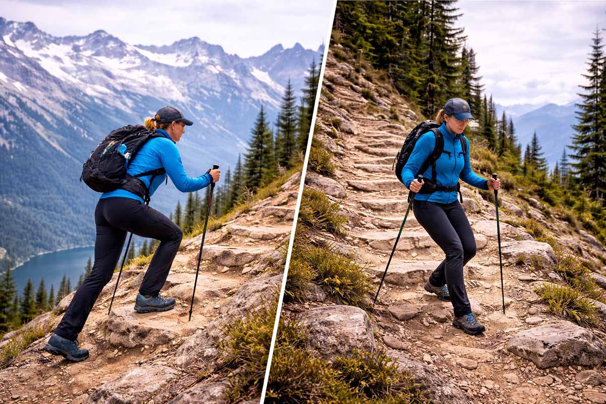 How to Use Trekking Poles on Uphill and Downhill Terrain